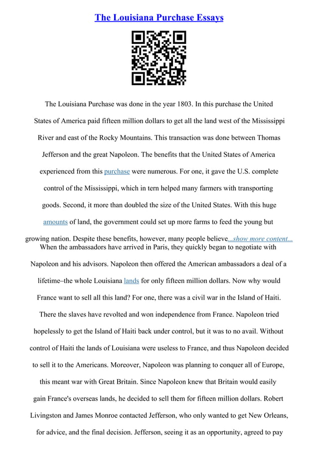 Louisiana Purchase Essay | PDF