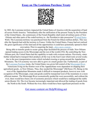 Louisiana Purchase Essay | PDF