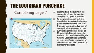 Louisiana purchase map activity, journal notes and reading like an ...
