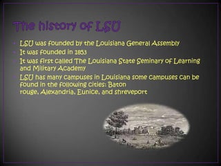 Louisiana state university (lsu) jamie perkins | PPTX | Undergraduate ...