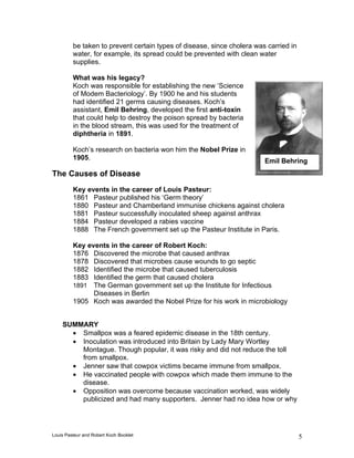 Louis Pasteur and Robert Koch booklet | DOC