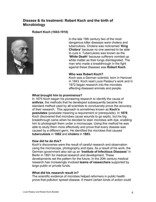 Louis Pasteur and Robert Koch booklet | DOC
