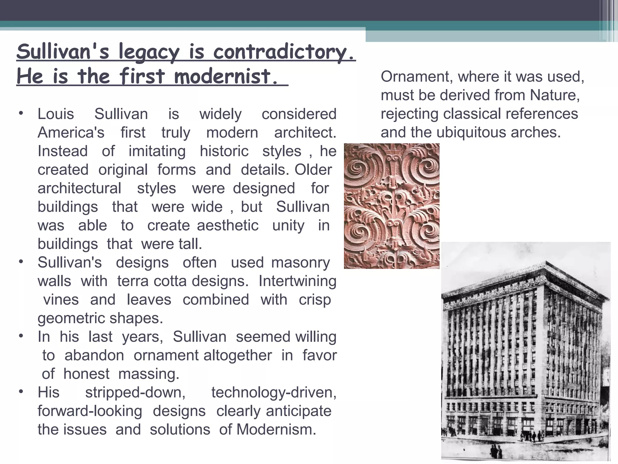 Presentation on Architect Louis Sullivan | PPT
