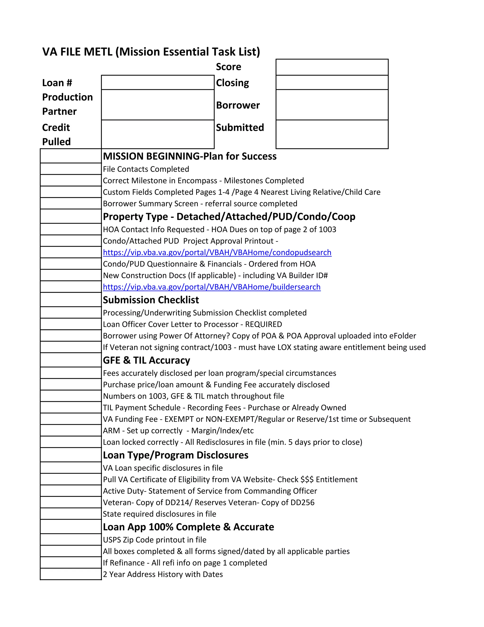 Louis Thaxton VA Mission Essential Task List (METL Scorecard) | PDF