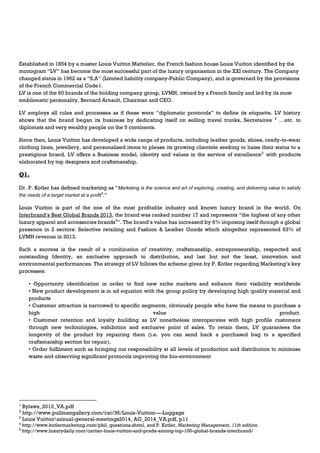 Louis vuitton MARKETING MANAGEMENT PROCESS | PDF