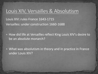 Louis xiv & english civil wars overheads | PPTX