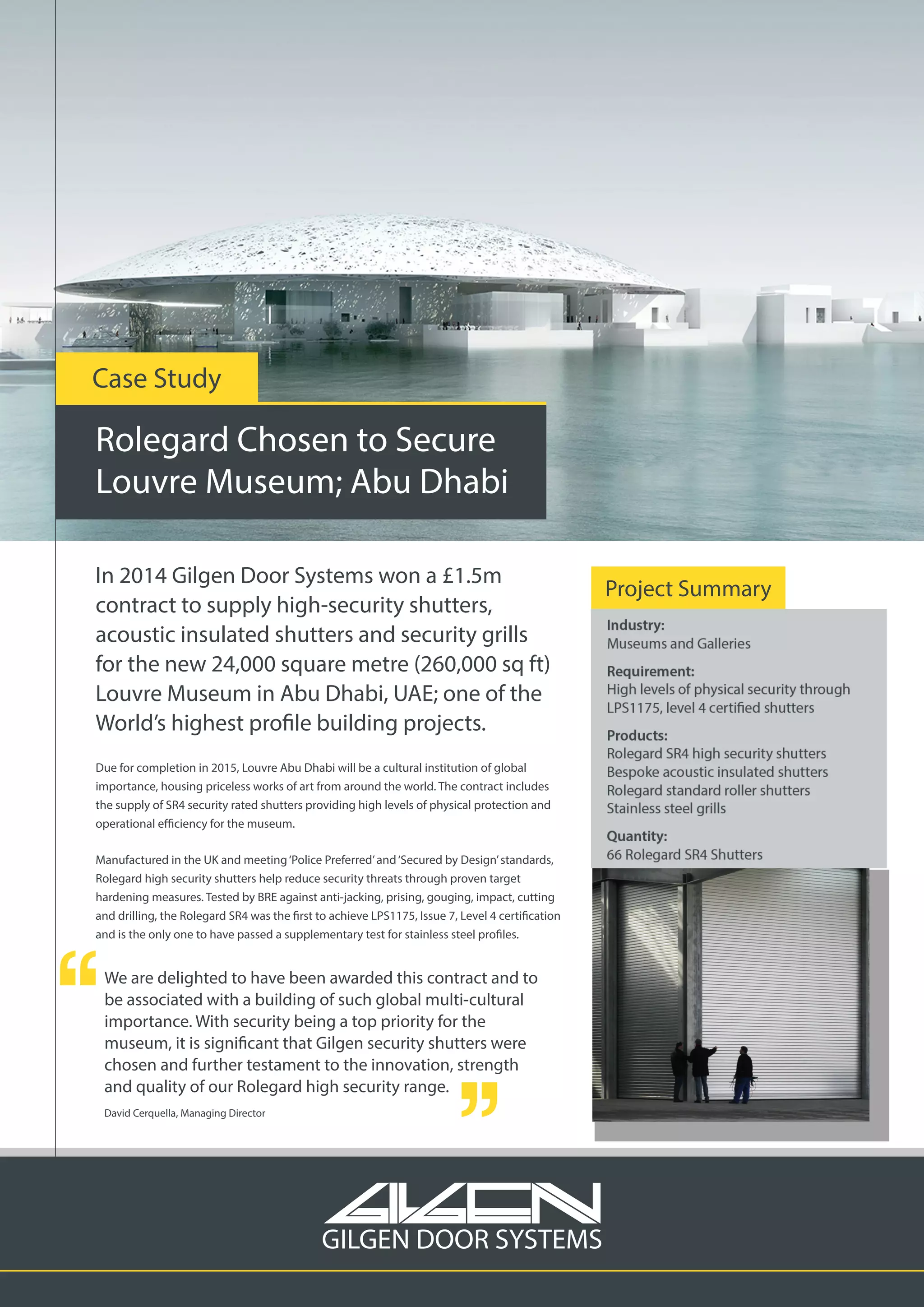 Louvre Abu Dhabi - Security with Gilgen Rolegard Shutters | PDF ...