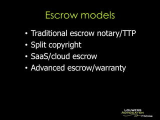 Source code escrow and continuity in the cloud | PPT