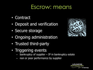 Source code escrow and continuity in the cloud | PPT