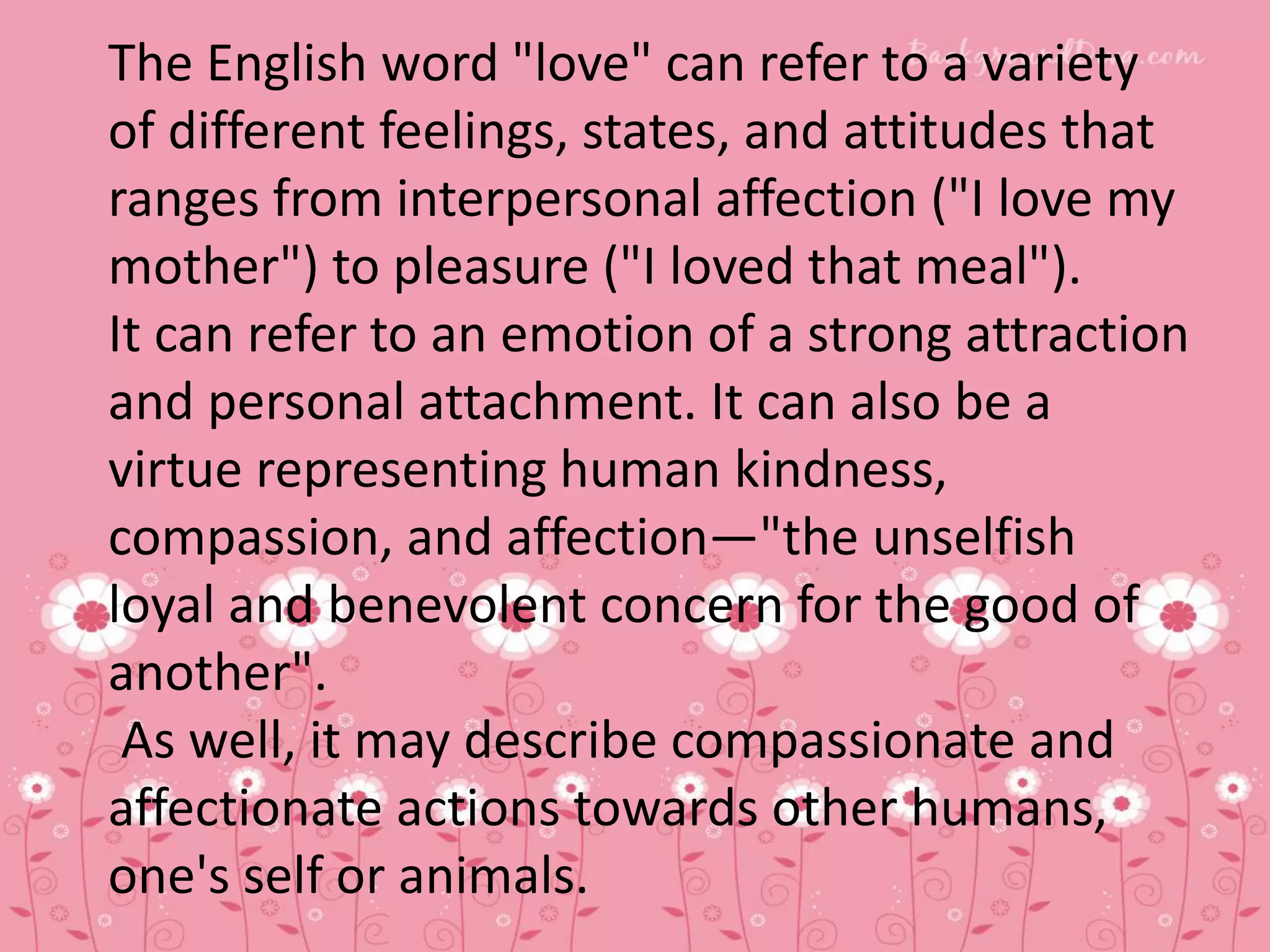 best presentation on ''love'' | PPTX