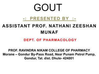 GOUT | PPTX | Hormonal Disorders | Endocrine and Metabolic Diseases