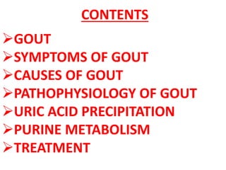 GOUT | PPTX | Hormonal Disorders | Endocrine and Metabolic Diseases
