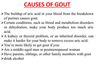GOUT | PPTX | Hormonal Disorders | Endocrine and Metabolic Diseases