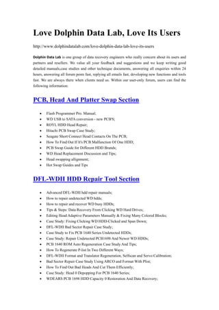 Love dolphin data lab, love its users | PDF