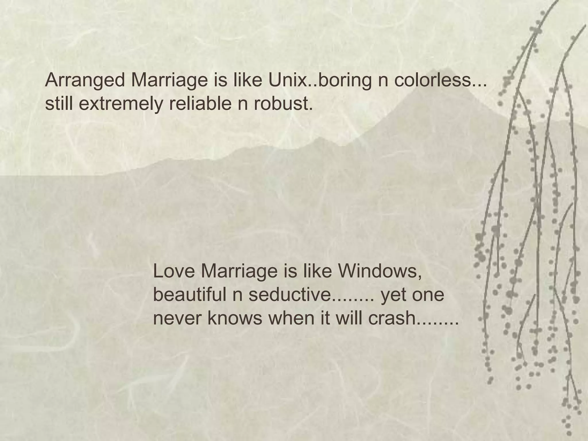 Love marriage vs arrange marriage by vikas jagtap | PPS | Marriage and ...