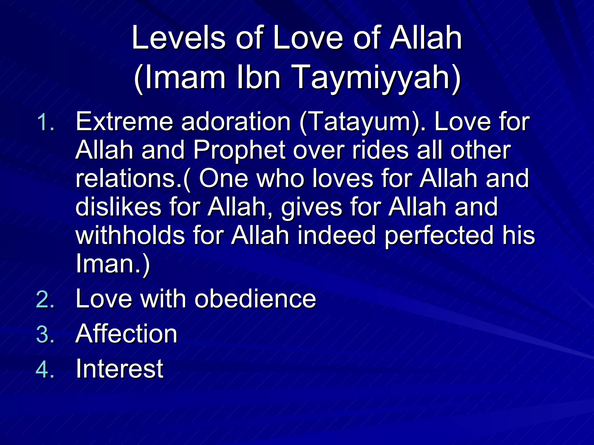 Love of Allah (SWT) | PPT