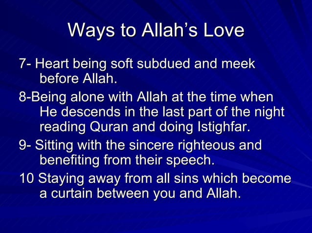 Love of Allah (SWT)