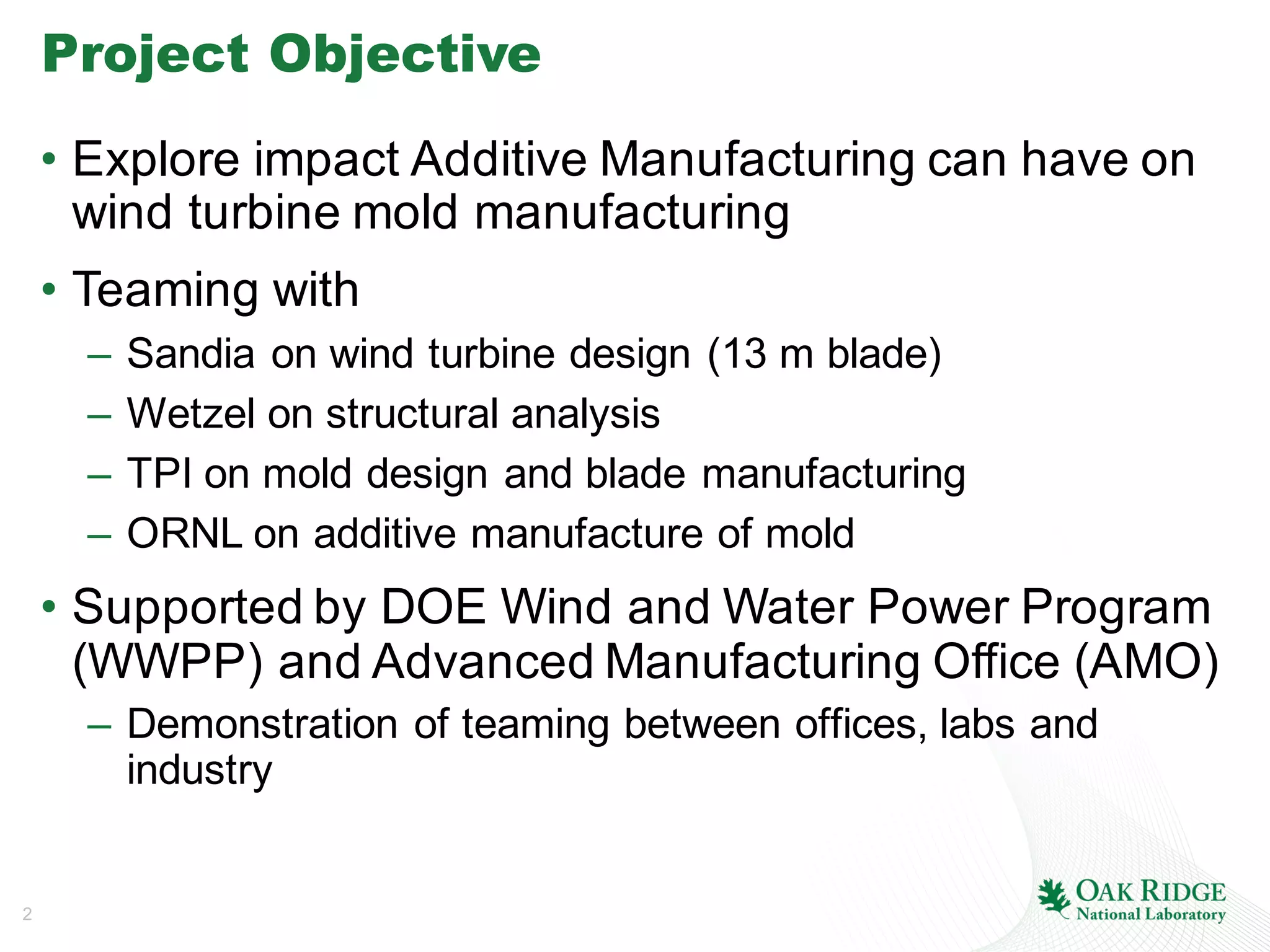 Additively Manufactured Blade Mold Demonstration Project | PDF