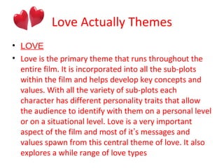 Love actually thems, message and values | PPT