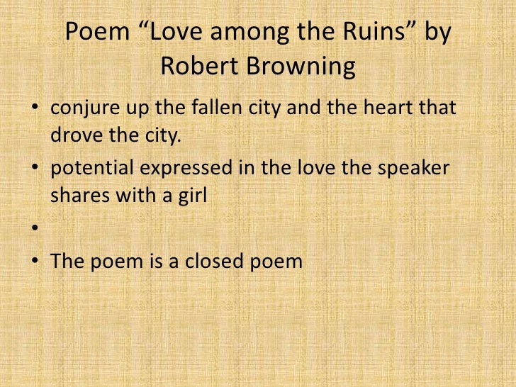 Love among the ruins analysis