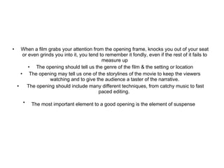 What makes a good film opening? | PPT