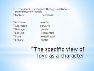 Love as a cultural metaphor in Khalil Gibran's poem "On Love" | PPTX