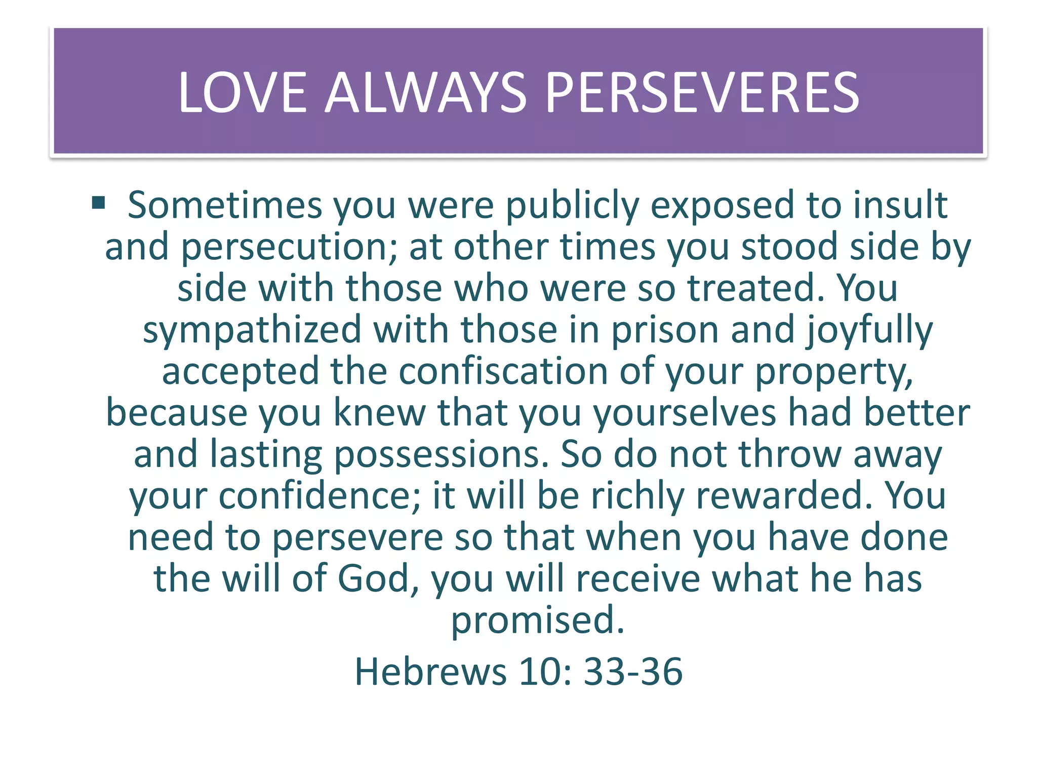 Love as mentioned in the bible | PDF