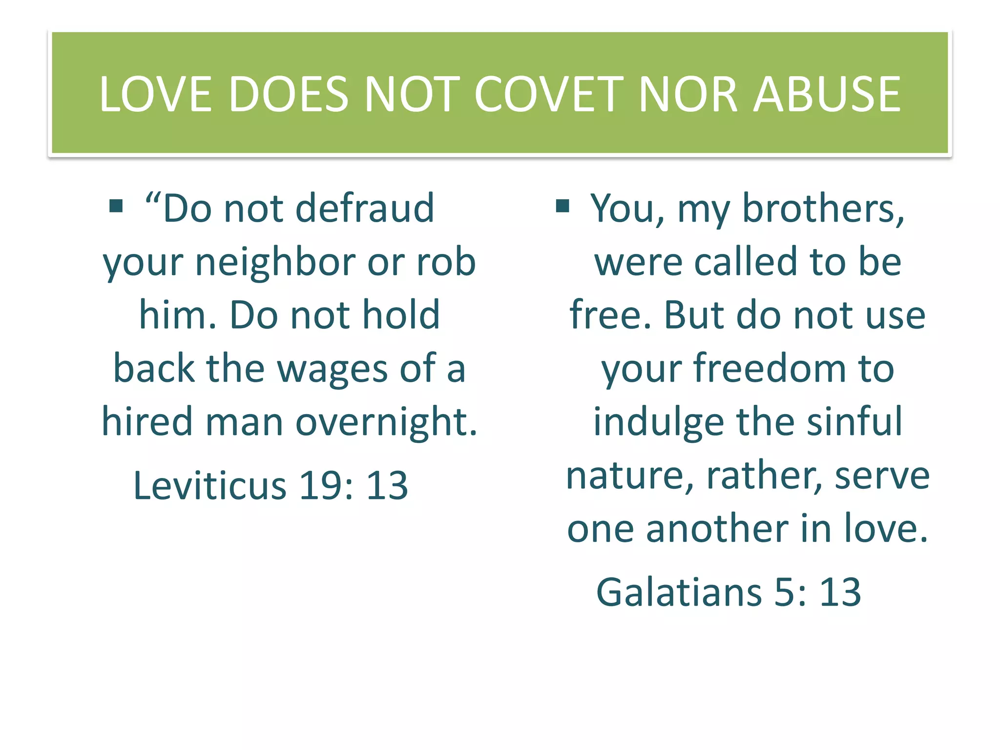 Love as mentioned in the bible | PDF
