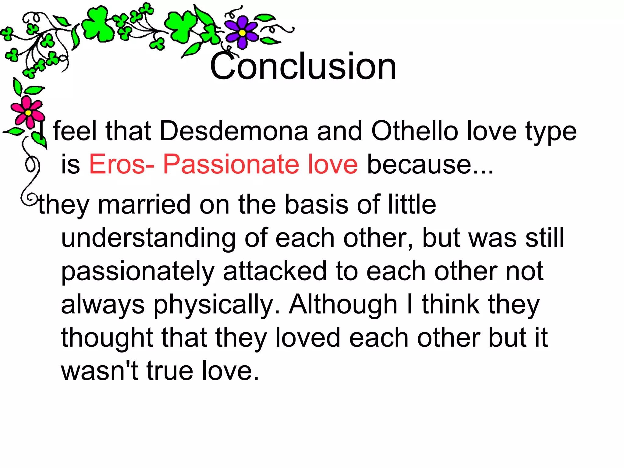 Love Between Desdemona And Othello | PPT