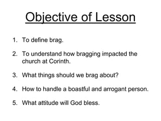 Love "does not" Brag | PPT