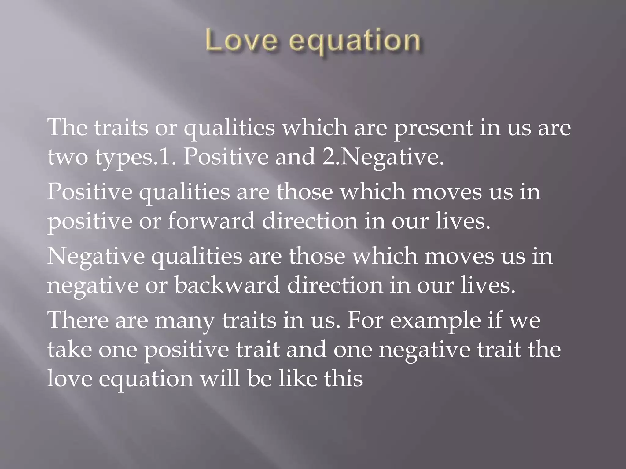 Love equation | PPTX