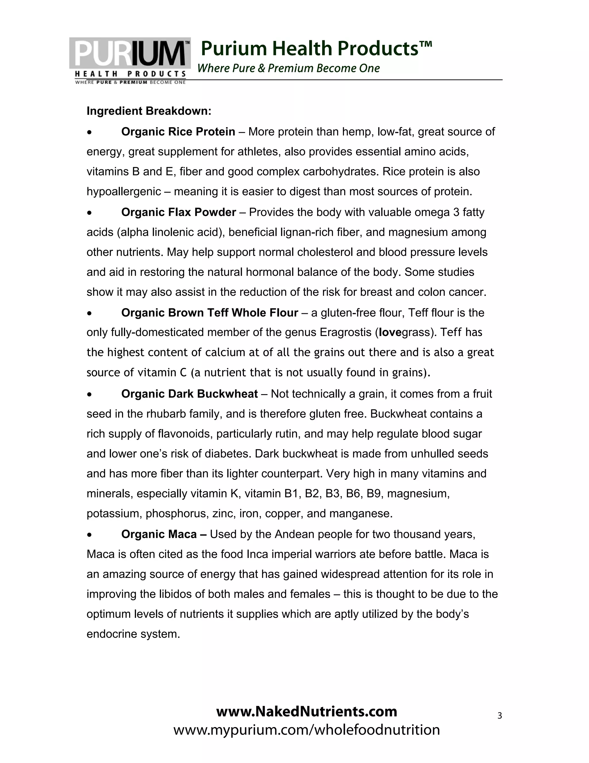 L.O.V.E. Super Meal by Purium | PDF