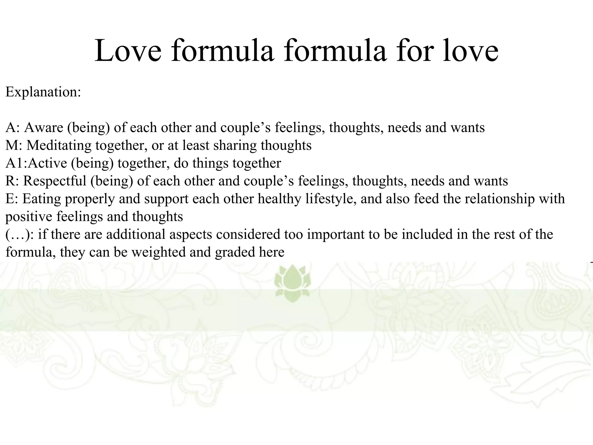 Love formula formula for love | PPT