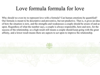 Love formula formula for love | PPT
