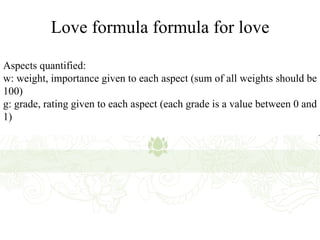 Love formula formula for love | PPT
