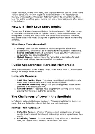 Love in the Spotlight_ Suki Waterhouse and Robert Pattinson’s Enduring ...