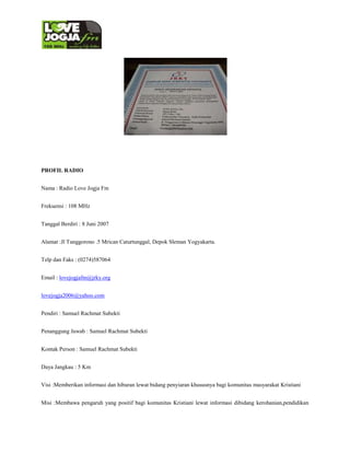 Love jogja fm | DOCX