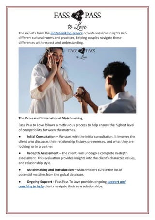 Love Knows No Borders: How Fass Pass To Love matchmaking agency ...