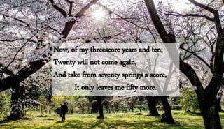 Loveliest of trees by A.E. Housman | PPT