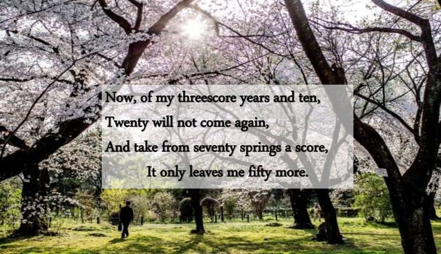 Loveliest of trees by A.E. Housman | PPT