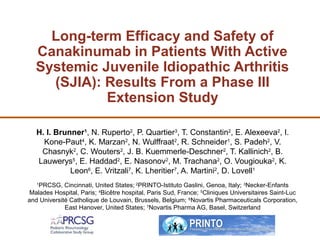 Current Clinical Trials in SJIA & MAS - Dr. Daniel Lovell | PPT