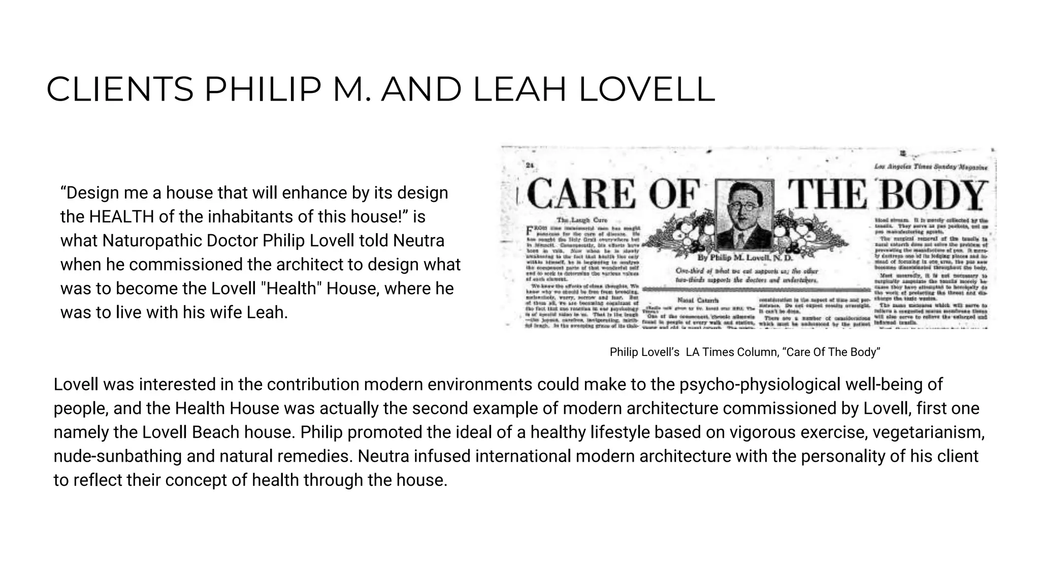 Lovell health house | PPTX