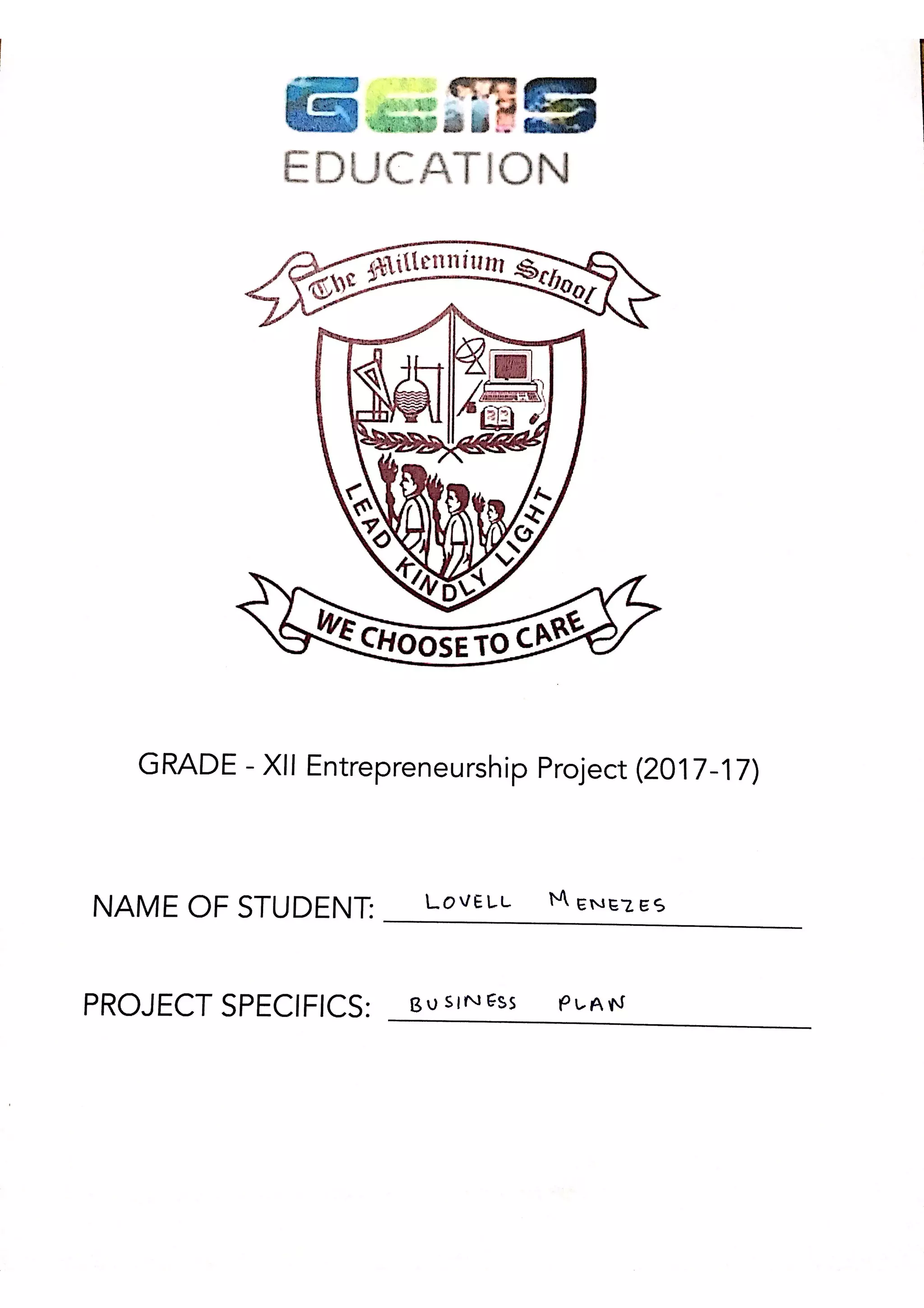 Lovell's fast food Class 12 Entrepreneurship Project Business Plan with ...
