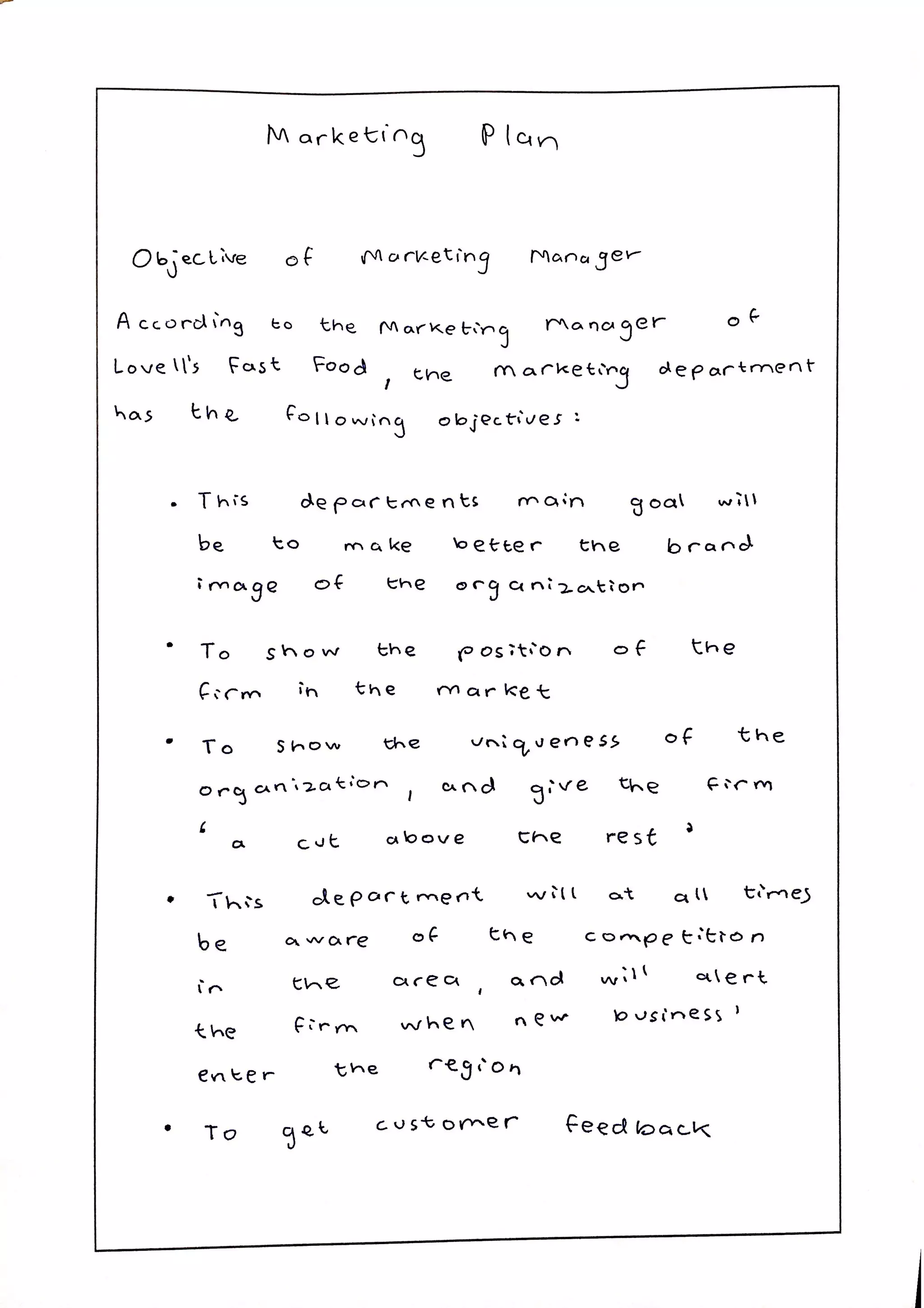 Lovell's fast food Class 12 Entrepreneurship Project Business Plan with ...