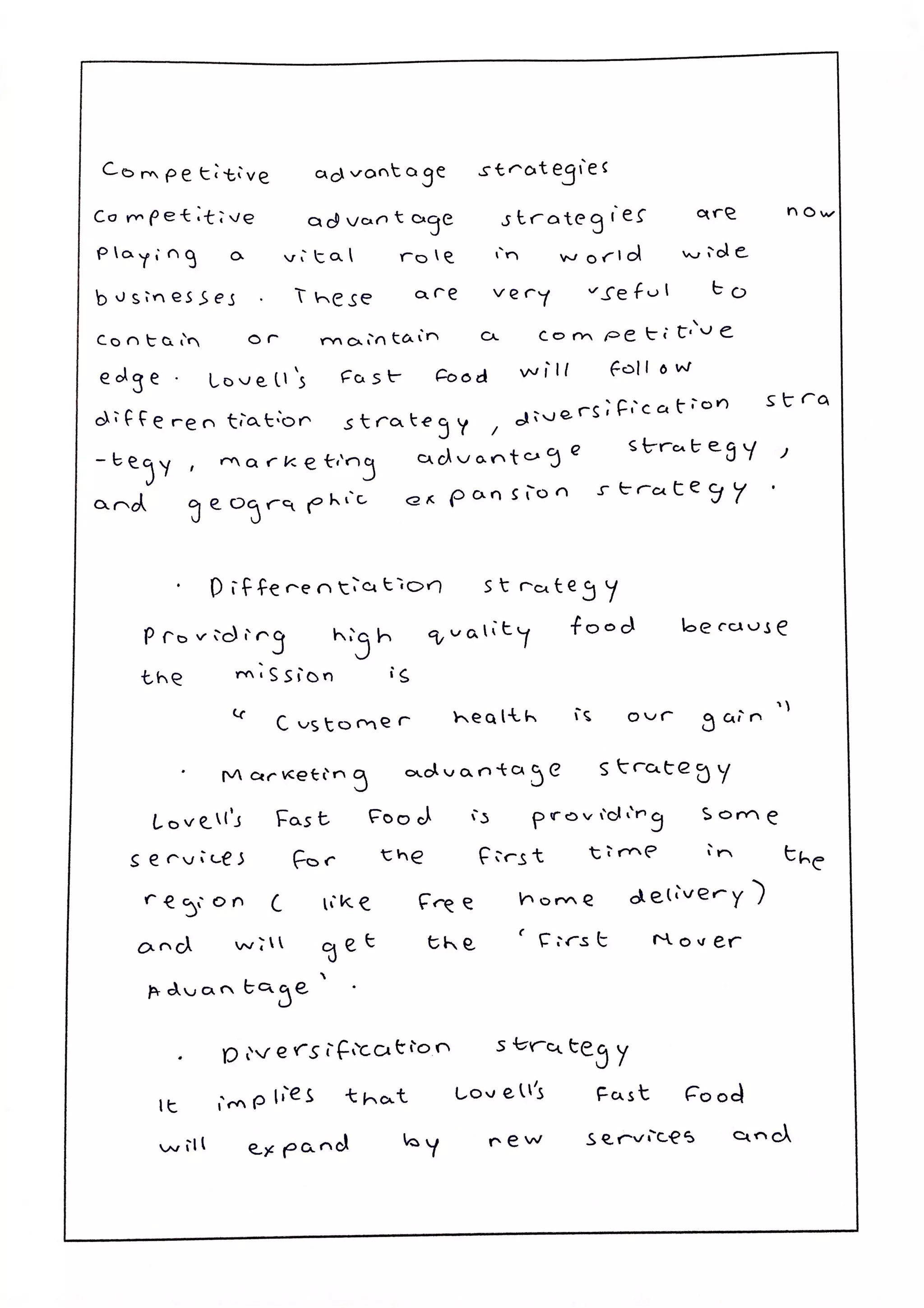 Lovell's fast food Class 12 Entrepreneurship Project Business Plan with ...