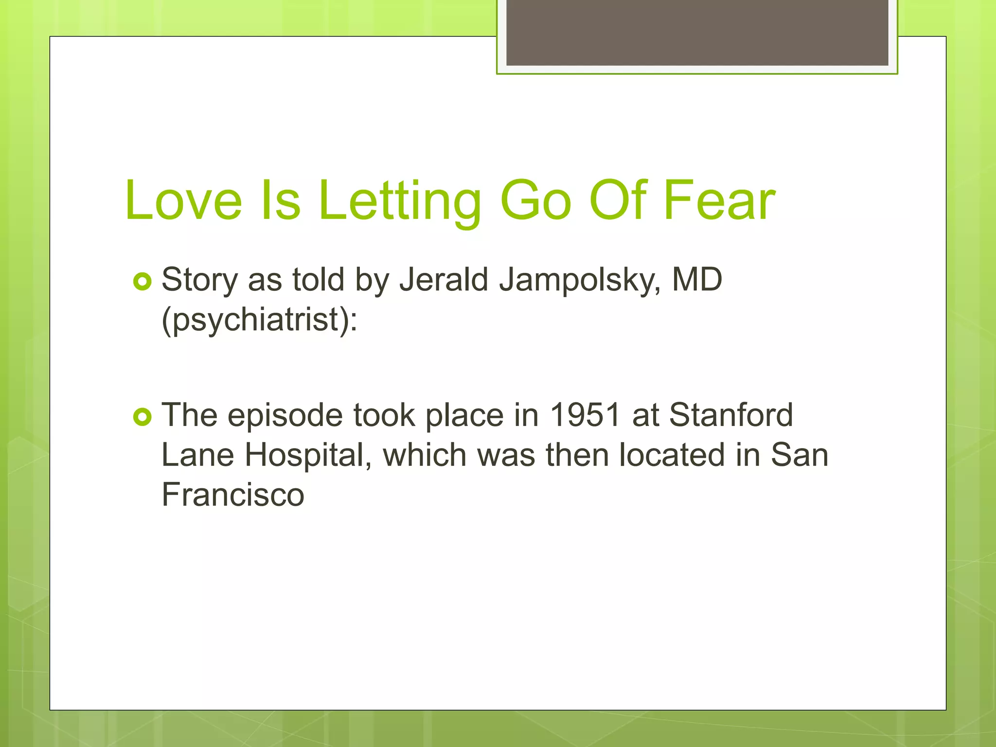 Love ls letting go of fear | PPTX