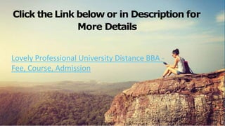 Lovely Professional University distance BBA fee, admission | PPTX