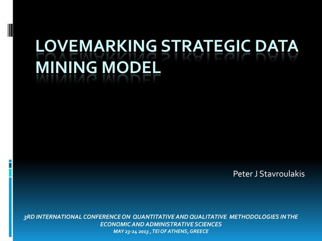 Lovemarking Strategic Data Mining Model | PPT