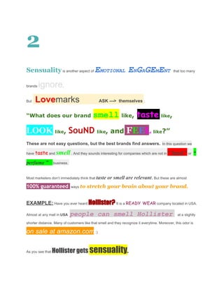 Lovemarks theory and secrets of lovemarks | PDF | Perfume and Fragrance ...