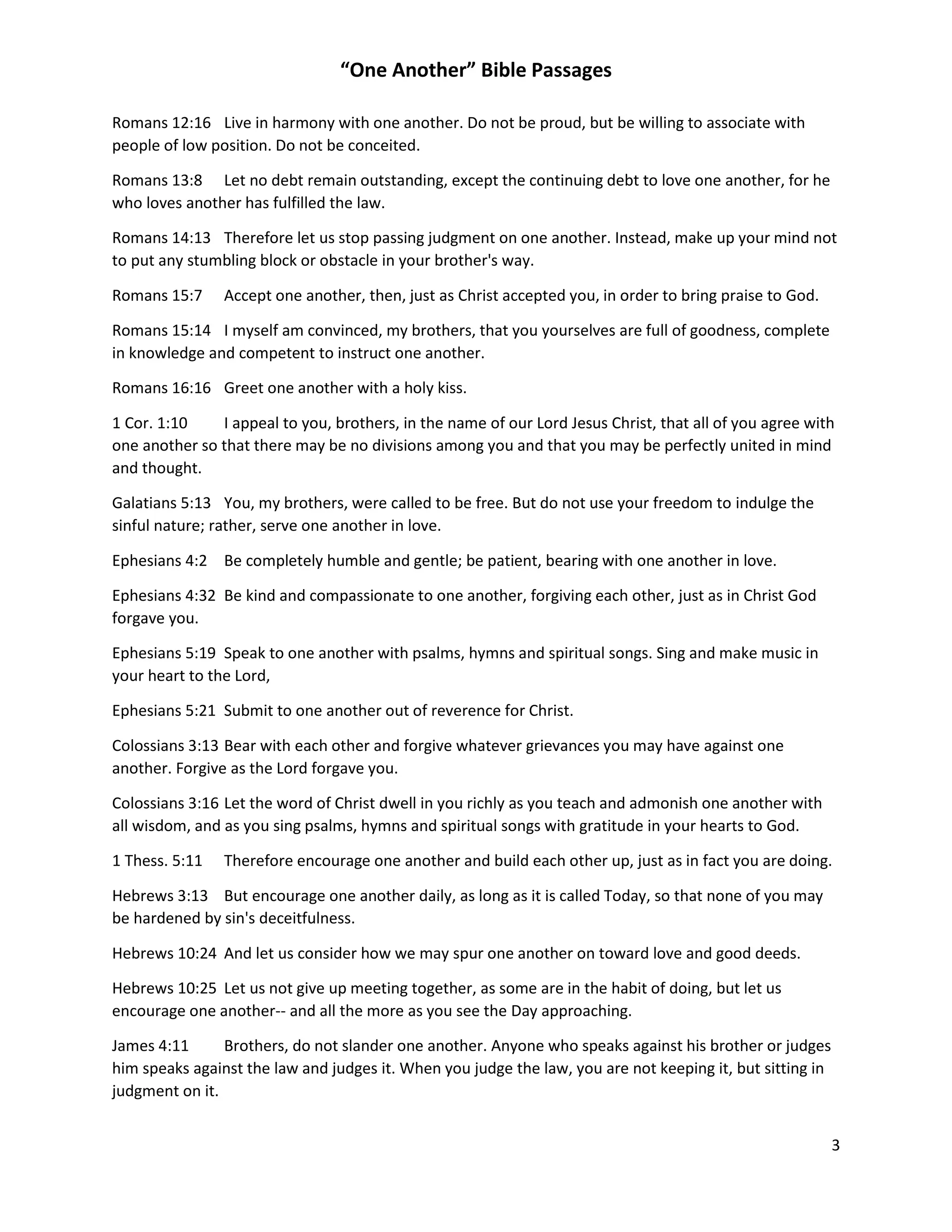 One Another - How? | PDF